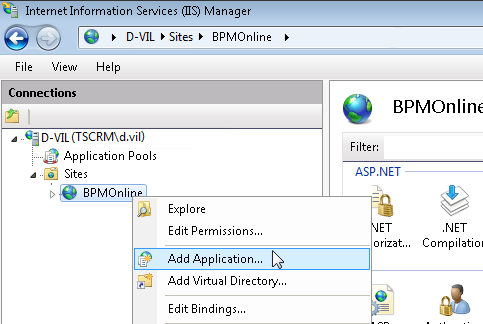Installing the bpm’online application on-site